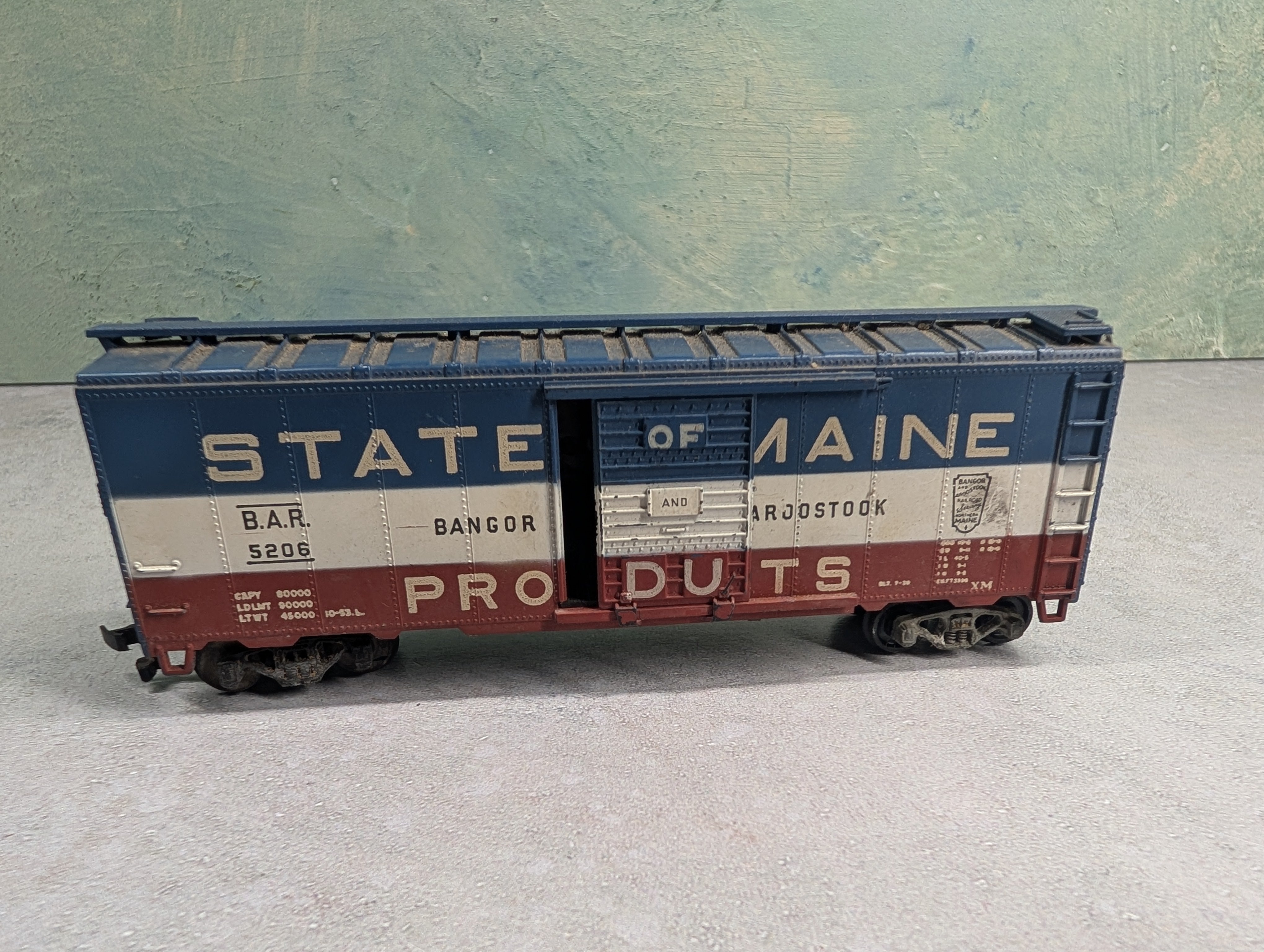 USED Athearn HO Scale 40' Box Car Bangor and Aroostook BAR #5206