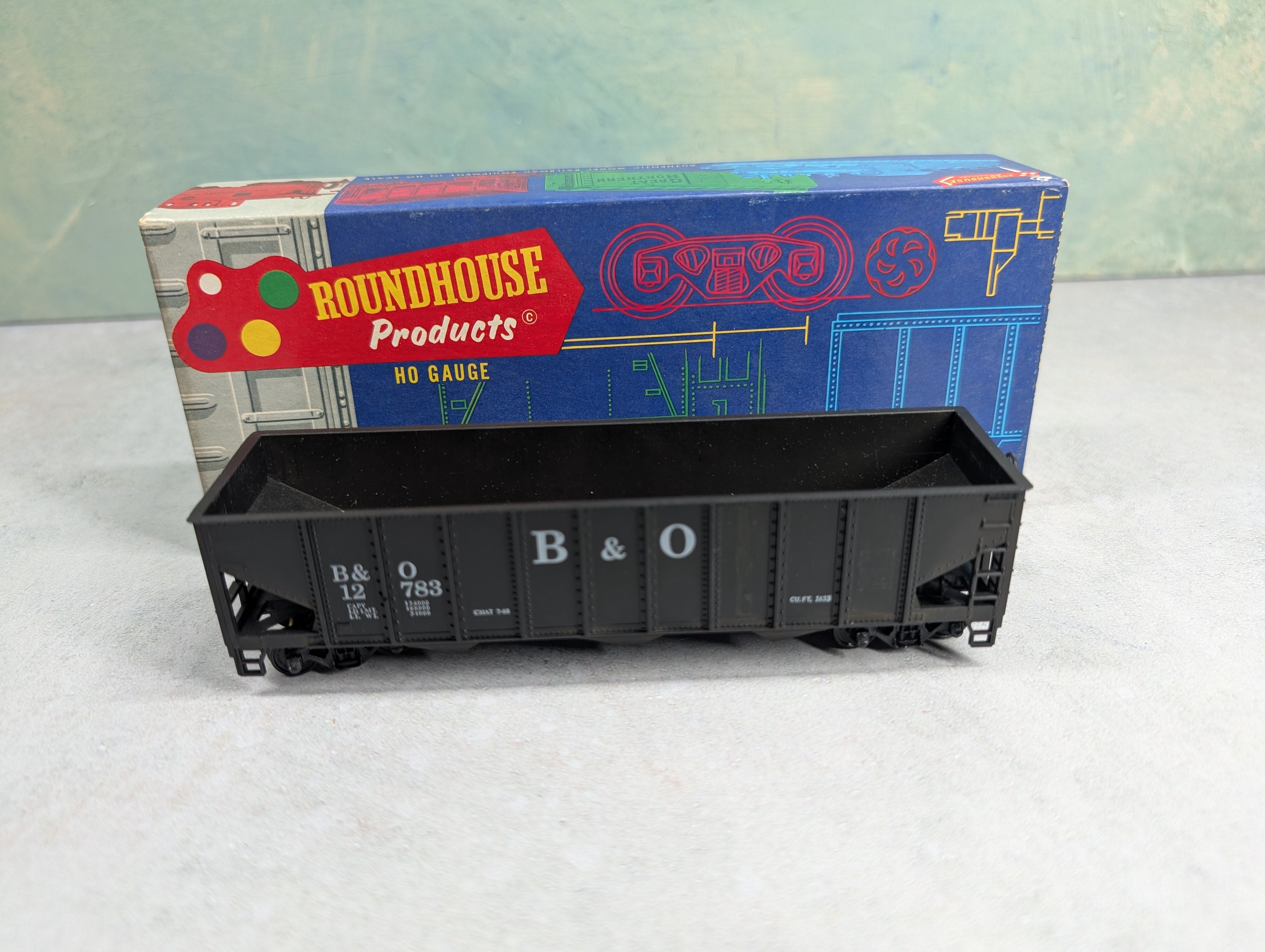 USED Roundhouse HO Scale 3 Bay Hopper Baltimore and Ohio BO #12783