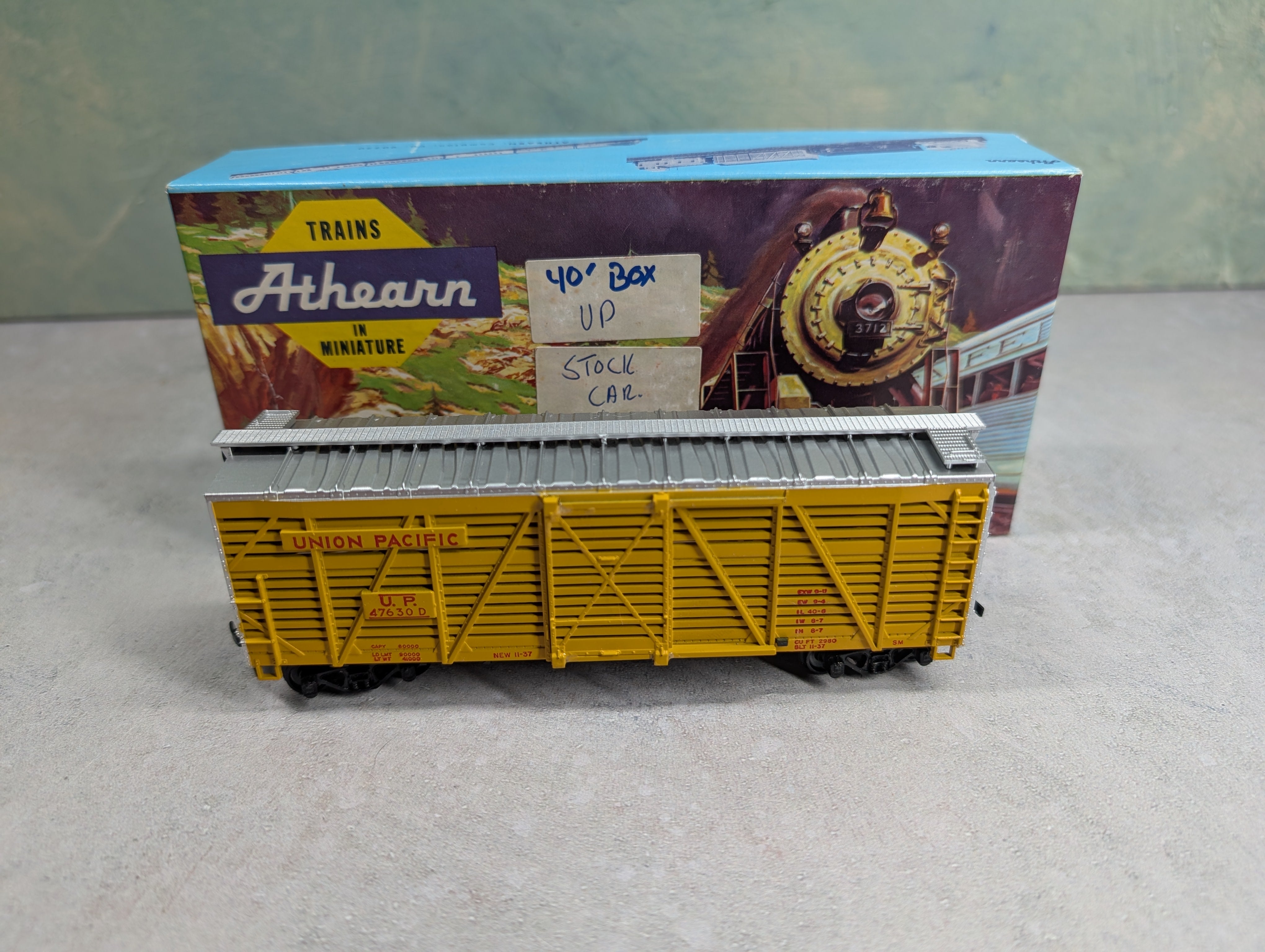 USED Athearn 1779 HO Scale Stock Car Union Pacific UP #47630D