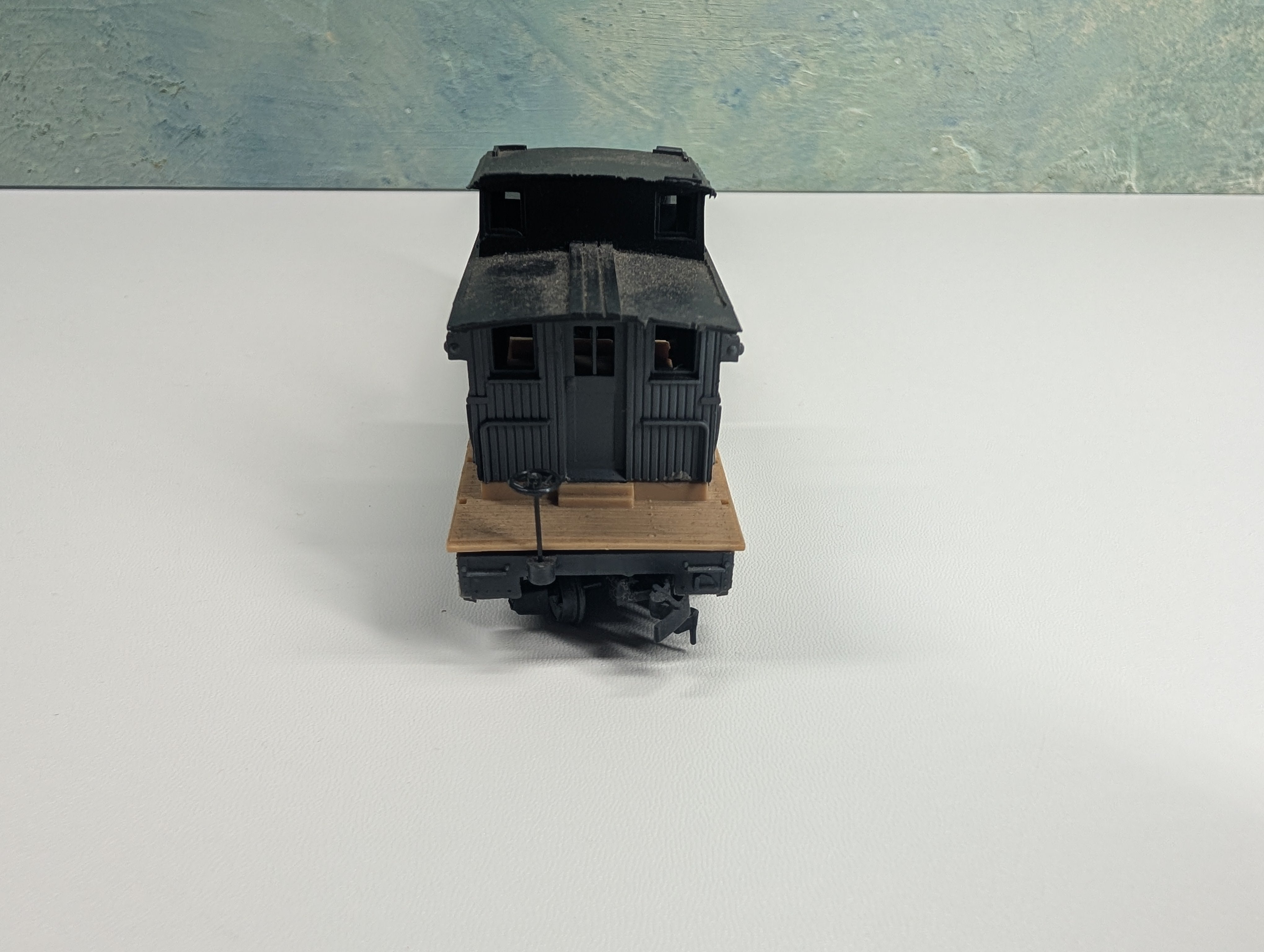 USED Tyco HO Scale Boom Tender Flat Car Santa Fe ATSF #932 MOW