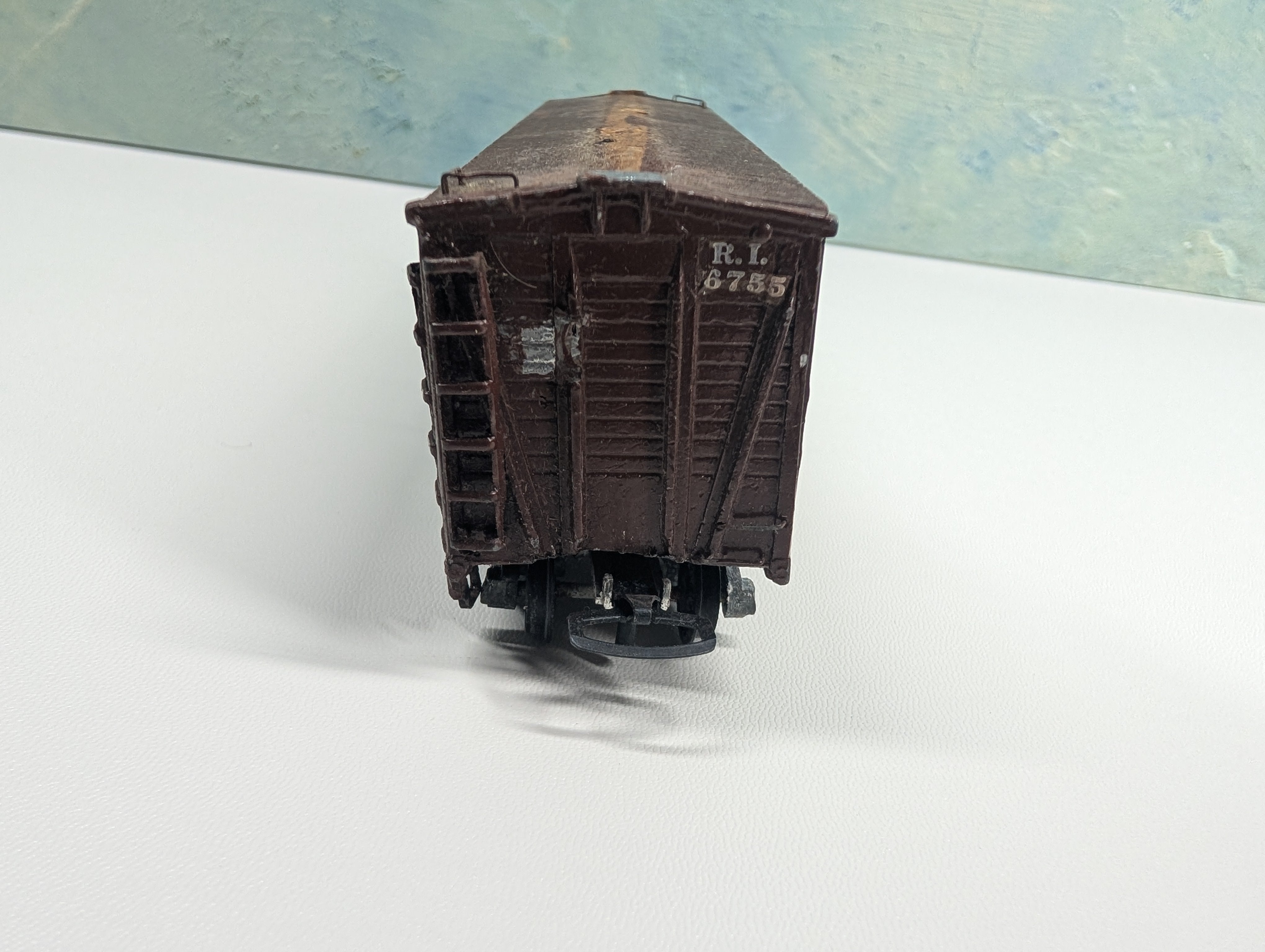 USED HO Scale 41' Cattle Stock Car Real Wood/Metal Rock Island RI #167