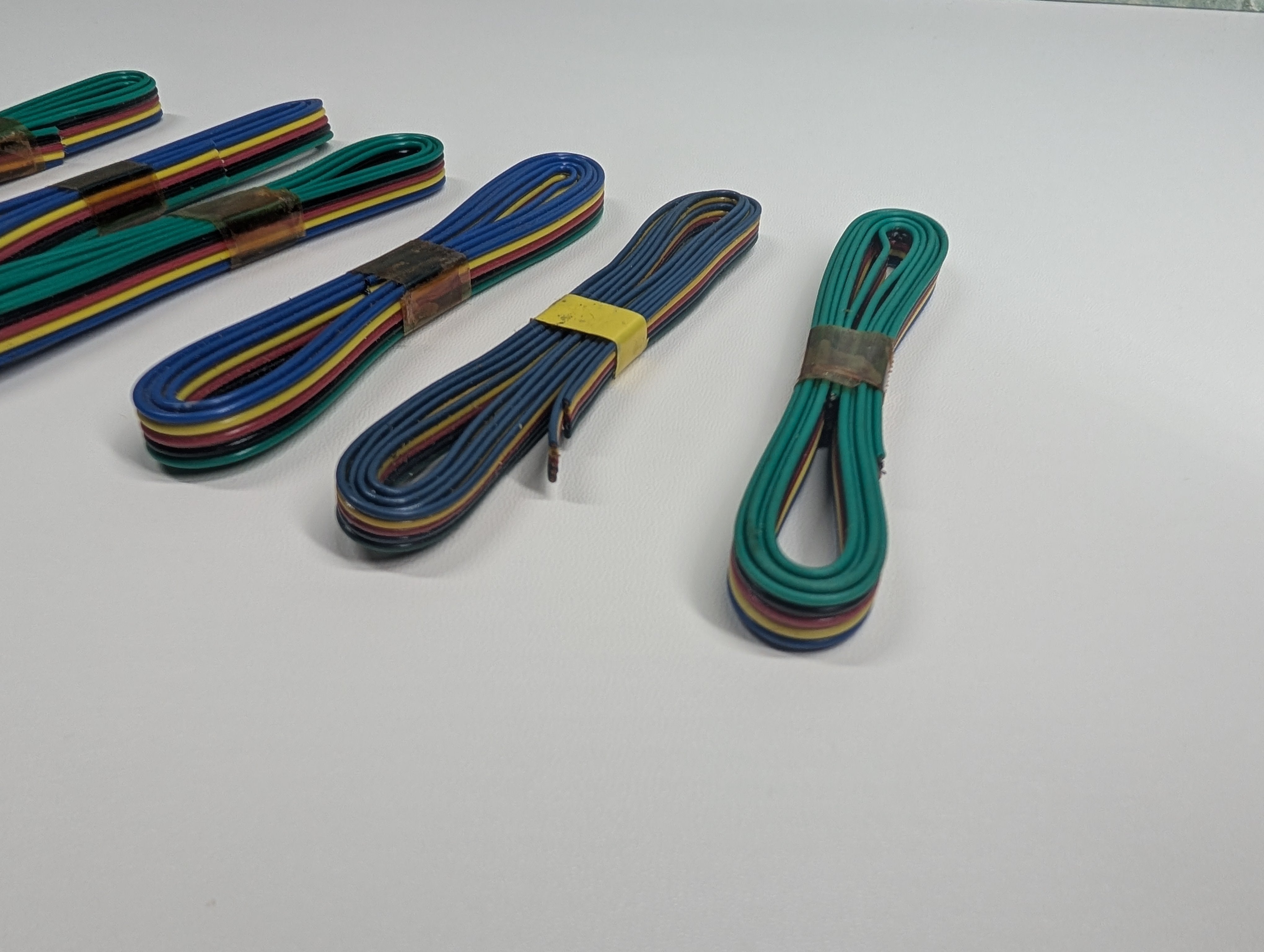 USED MULTI Scale 5 Conductor Ribbon Wire for Turnout Switches (6 pcs)