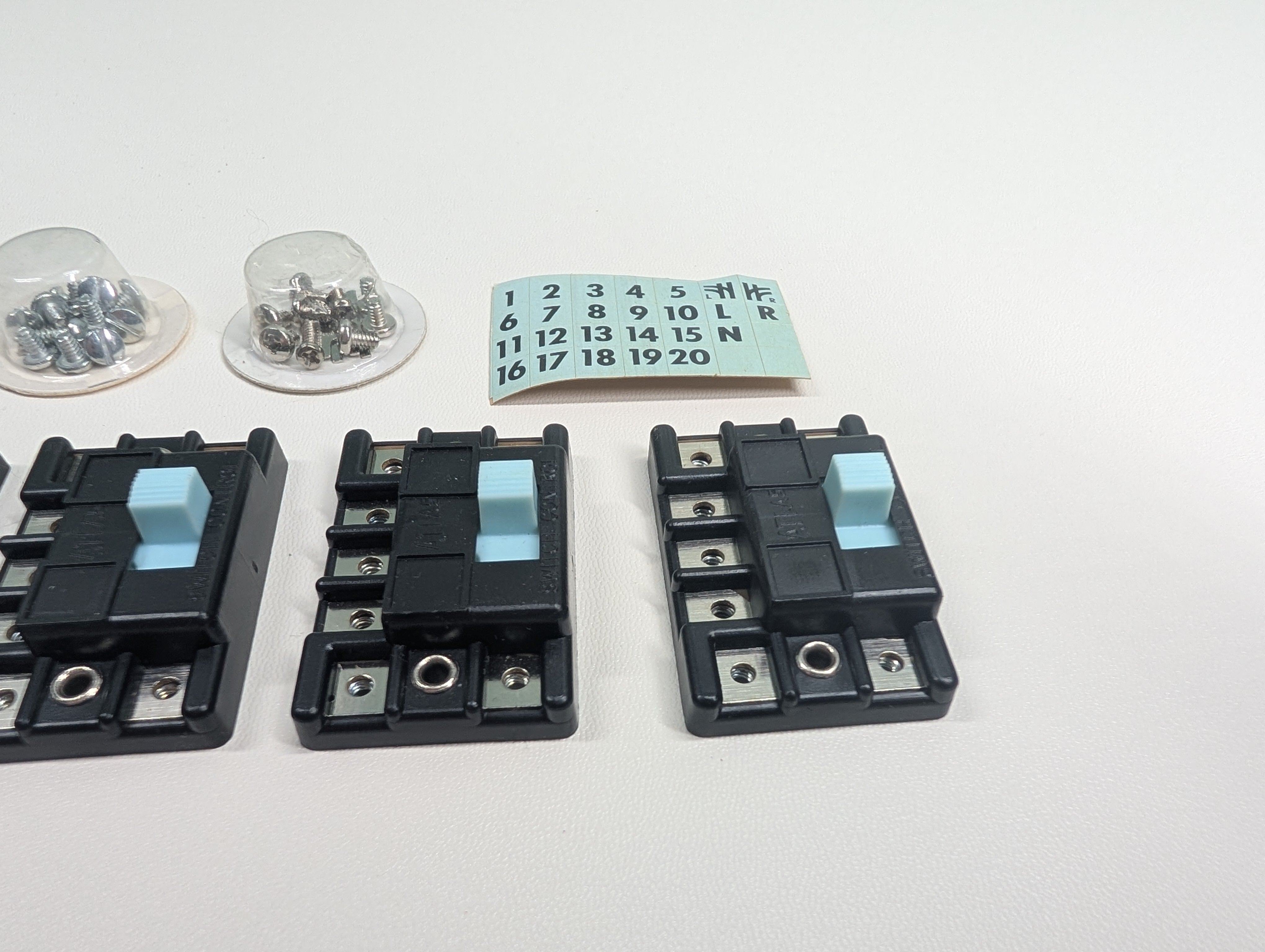 USED Atlas MULTI Scale Switch Control Boxes w/ Stickers, Screws, Spade