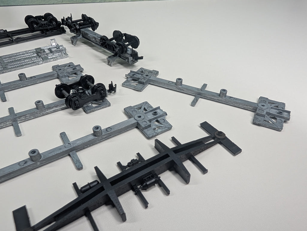 USED HO Scale Lot of Metal & Plastic Freight Car Frames & Parts