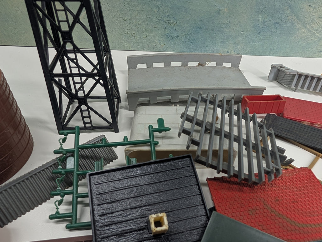 USED HO Scale Large Lot of Model Train Building Parts & Details for Sc