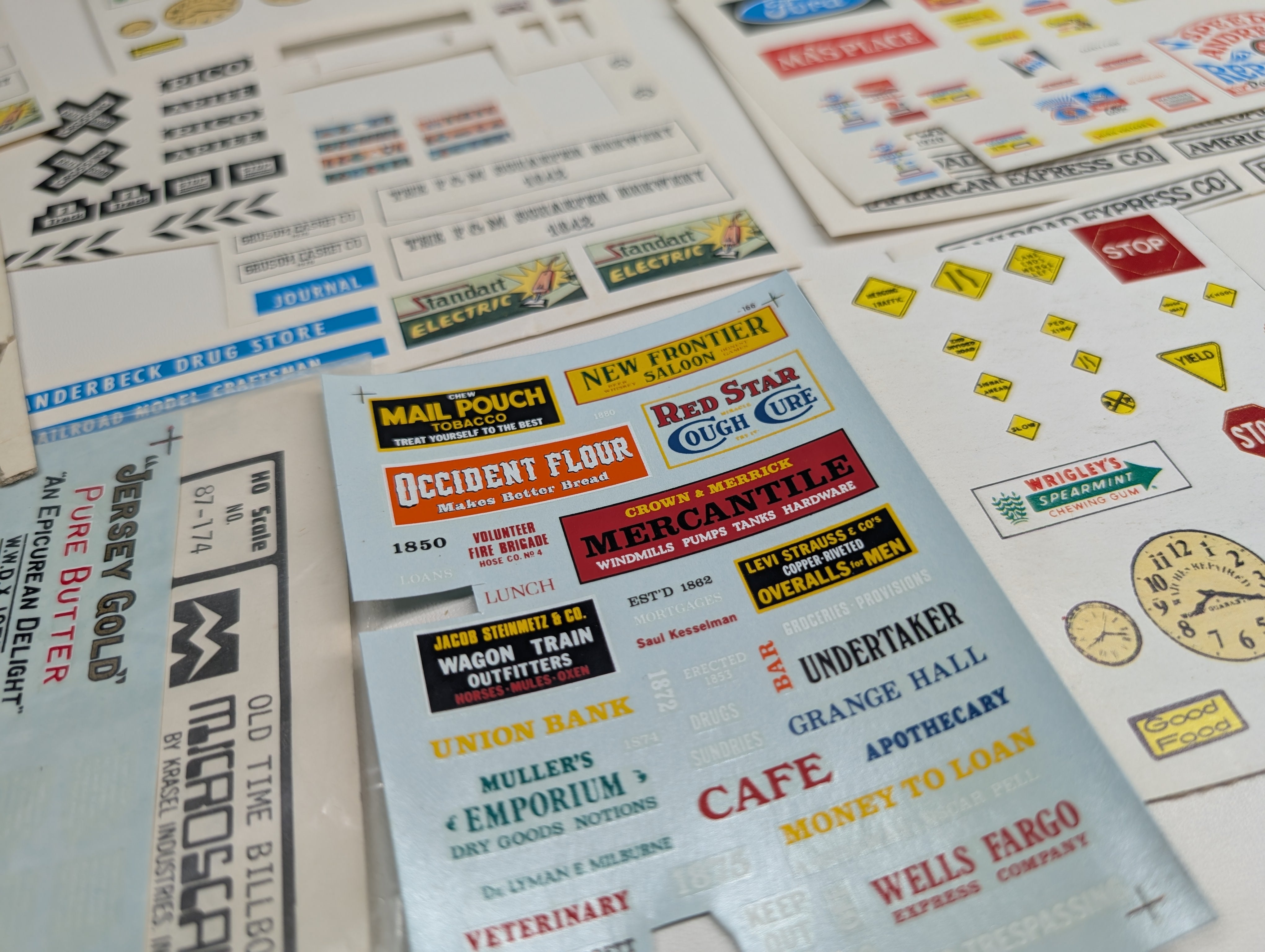 USED HO Scale Billboard Style Decals & Cardboard Cutouts for Layout Si